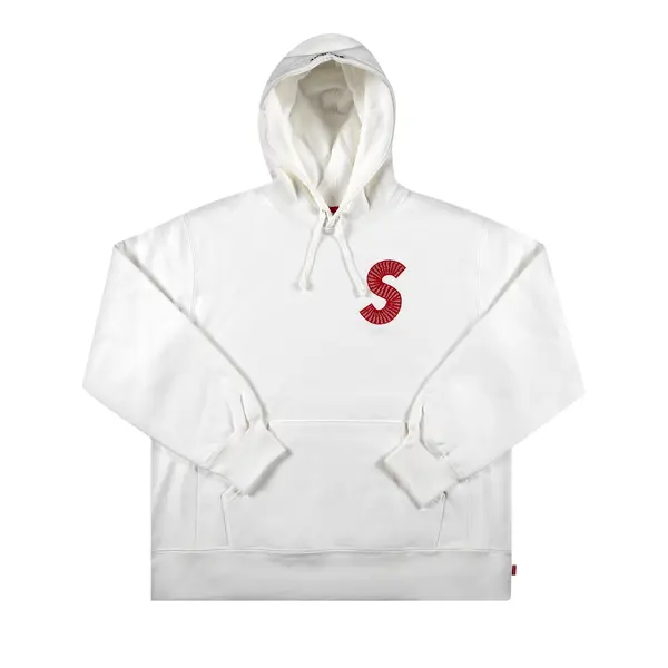Supreme S Logo Hooded Sweatshirt - White | Editorialist