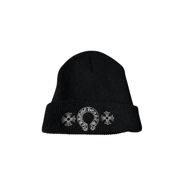 Chrome Hearts Horseshoe Embroidered Beanie - Black