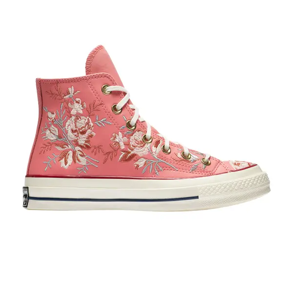 CONVERSE Chuck 70 High Floral Embroidery Sneakers - Pink
