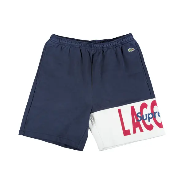 Supreme X Lacoste Logo Panel Sweatshort - Blue