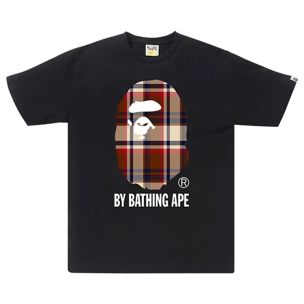 A BATHING APE Check Bathing Ape Tee /red - Black
