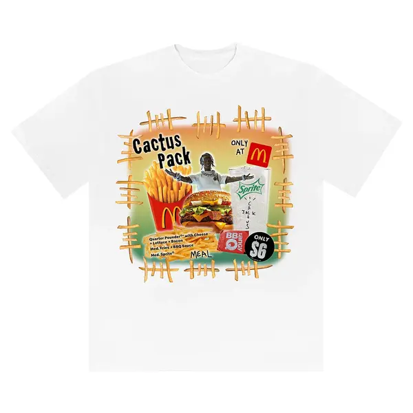 CACTUS JACK BY TRAVIS SCOTT X Mcdonald's Cactus Pack Vintage Bootleg T-shirt Ii - White