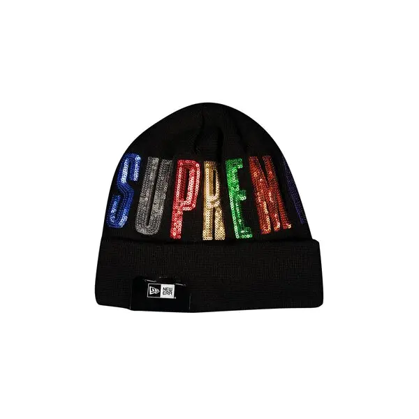 Supreme X New Era Sequin Beanie - Black