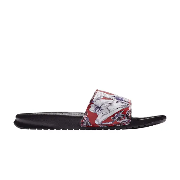 Nike Benassi Jdi Floral Print Slide - Black