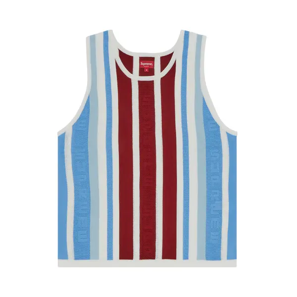 Supreme Knit Stripe Tank Top - White | Editorialist