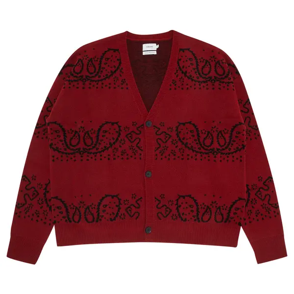 Rhude Bandana Knit Cardigan - Red