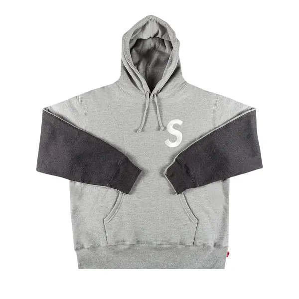 Supreme S Logo Split Hooded Sweatshirt - Grey | Editorialist