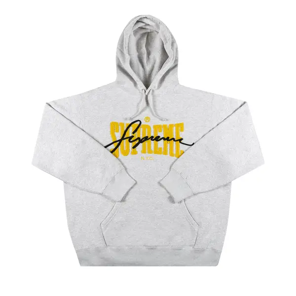 Supreme Embroidered Chenille Hooded Sweatshirt - Grey