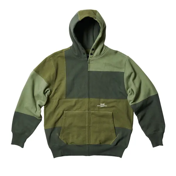 PALACE X Engineered Garments Heavy Patchwork Zip Hood 'olive - Green