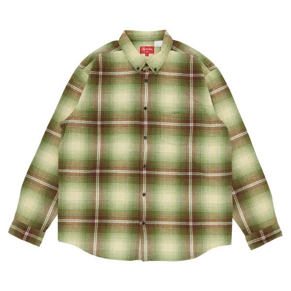 Supreme Shadow Plaid Flannel Shirt - Green | Editorialist