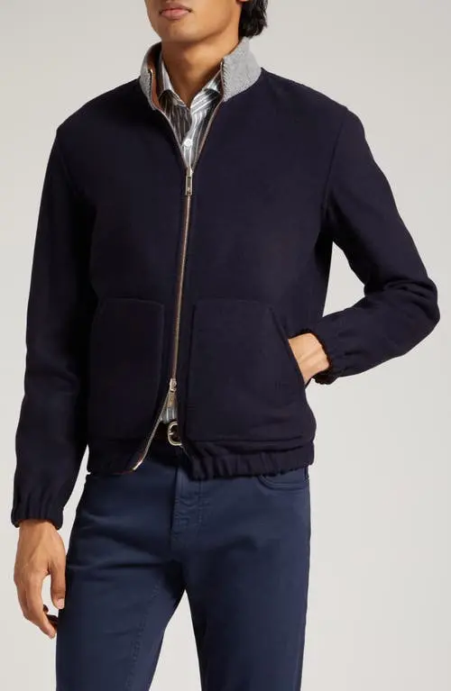 Eleventy Reversible Wool Bomber Jacket