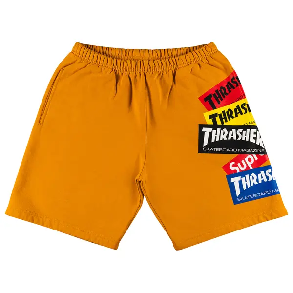 Supreme X Thrasher Multi Logo Sweatshorts - Gold