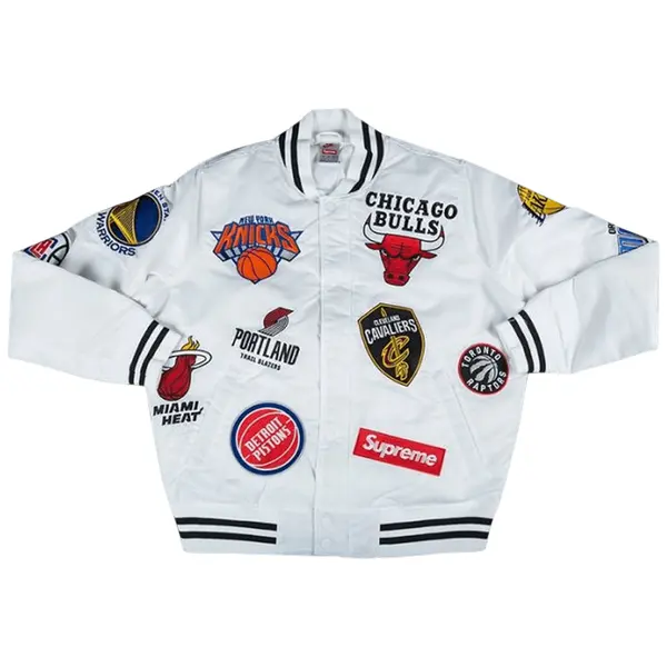 Supreme X Nike X Nba Teams Warm Up Jacket - White