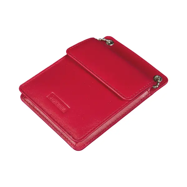 Supreme Leather Id Holder And Wallet - Red