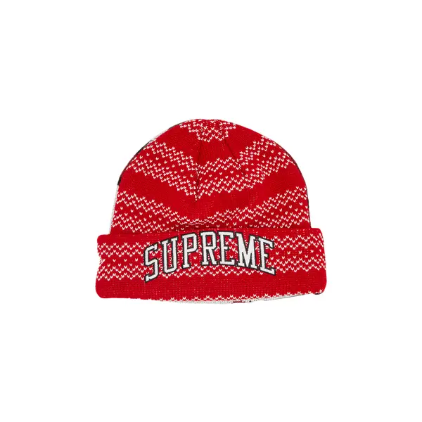 Supreme X New Era Split Beanie - Red