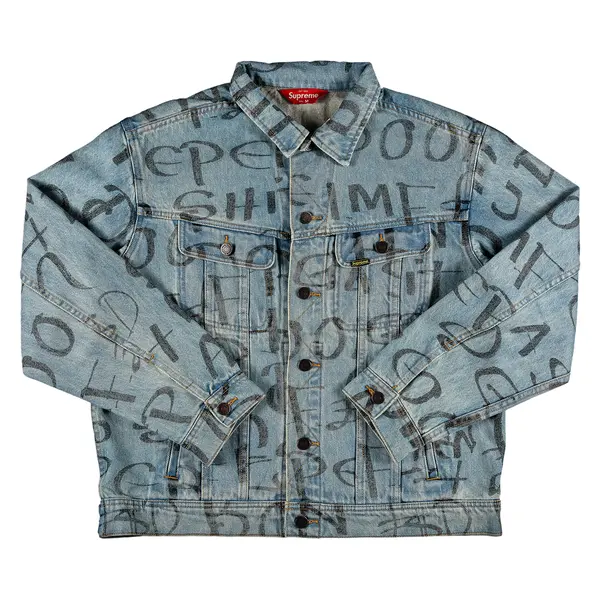 Supreme Black Ark Denim Trucker Jacket - Blue