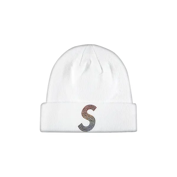 Supreme X New Era X Swarovski S Logo Beanie - White