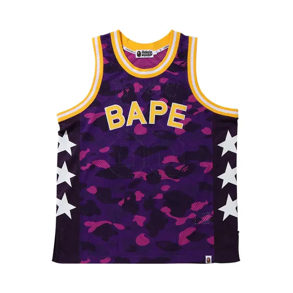 A BATHING APE Color Camo Basketball Tank Top - Purple