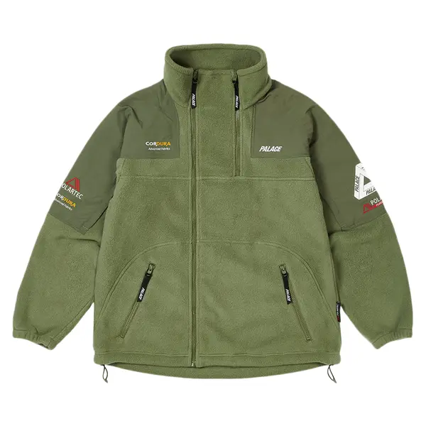 PALACE Polartec Double Zip Funnel - Green