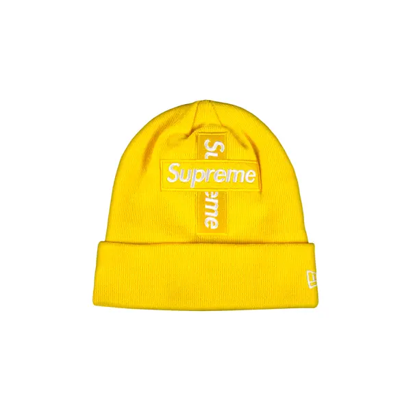 Supreme X New Era Cross Box Logo Beanie - Yellow