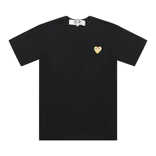 Play Comme Des Garcon Gold Heart T-shirt - Black