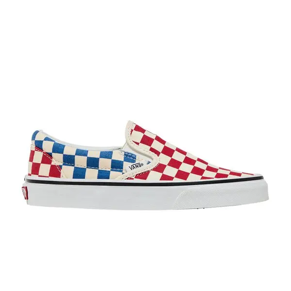 VANS Classic Slip-on Checkerboard Sneakers - Red