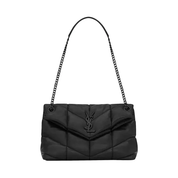Saint Laurent Loulou Puffer Shoulder Bag - Black