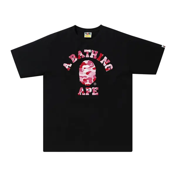 A BATHING APE Abc Camo College Tee /pink - Black