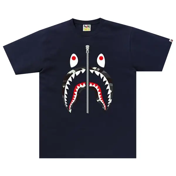 A BATHING APE City Camo Shark Tee - Blue