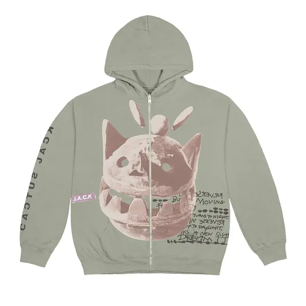 Travis Scott New Sight Zip Up Hoodie - Green | Editorialist