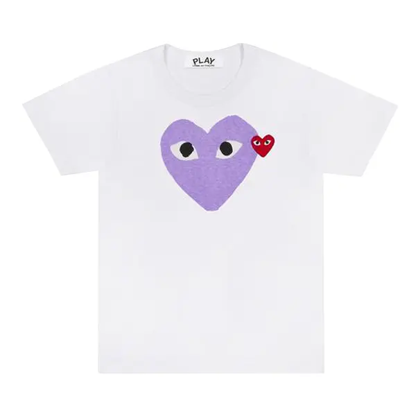 Play Comme Des Garcon Colored Heart Tee - White