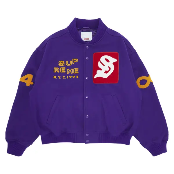 Supreme Tourist Varsity Jacket - Purple
