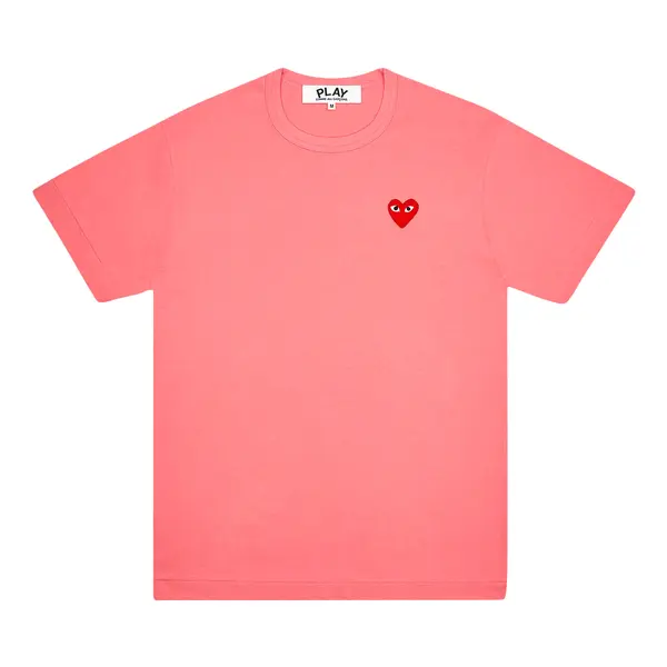 Play Comme Des Garcon Pastelle Red Emblem T-shirt - Pink