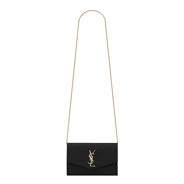 Saint Laurent Uptown Wallet On Chain - Black