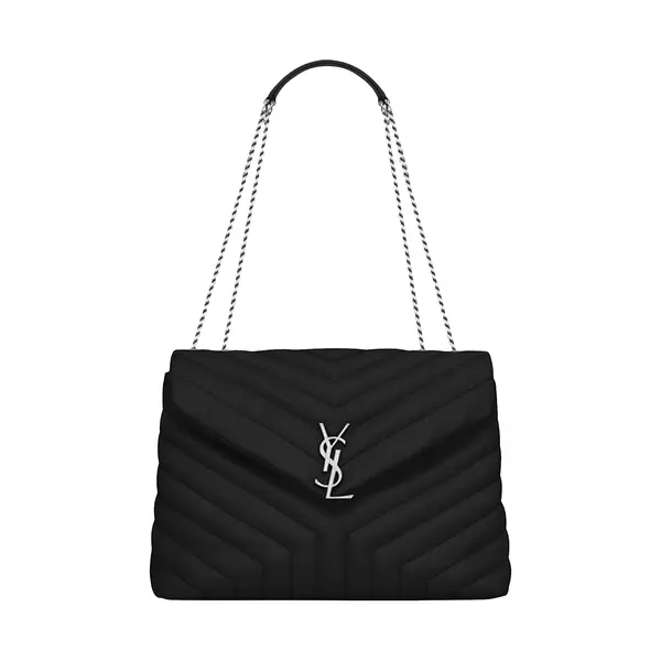 Saint Laurent Loulou Medium Quilted Shoulder Bag - Black