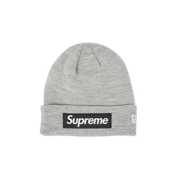 Supreme X New Era Box Logo Beanie - Grey