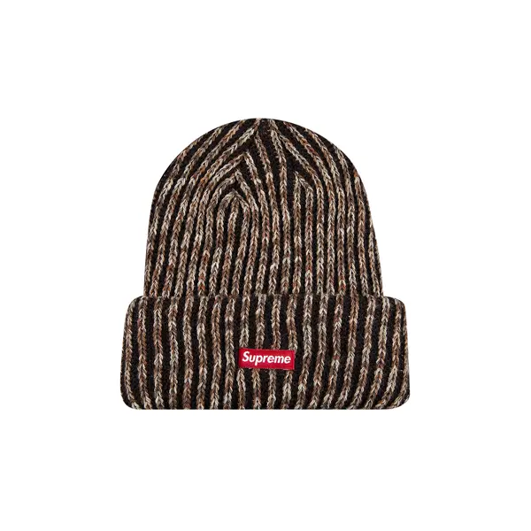 Supreme Rainbow Knit Beanie - Brown
