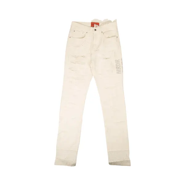 WHO DECIDES WAR Altar Lace Detail Denim Jeans