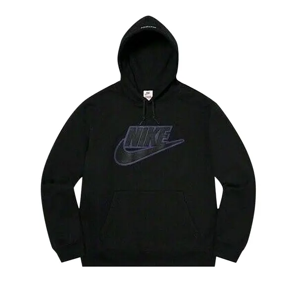 Supreme X Nike Leather Appliqué Hooded Sweatshirt - Black