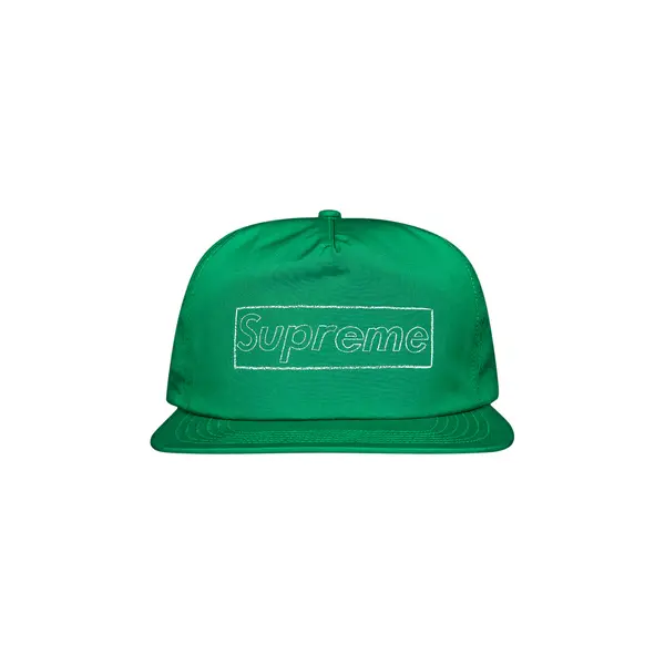 Supreme X Kaws Chalk Logo 5-panel Cap - Green