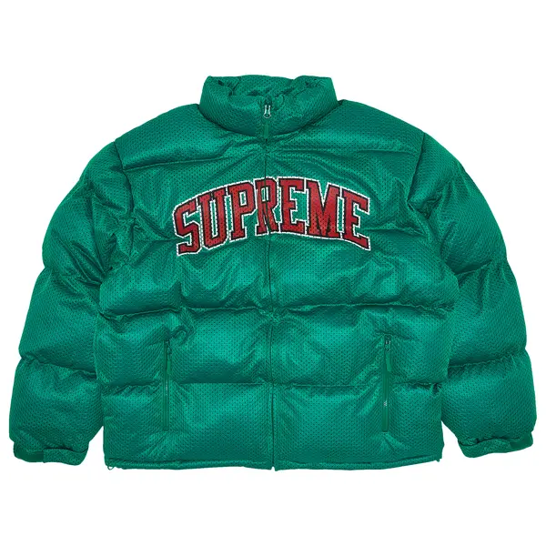 Supreme Mesh Jersey Puffer Jacket - Green