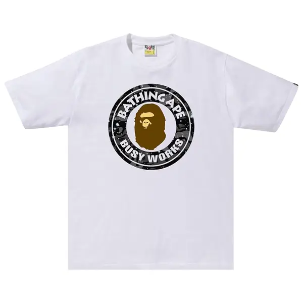 A BATHING APE Space Camo Busy Works Tee - White