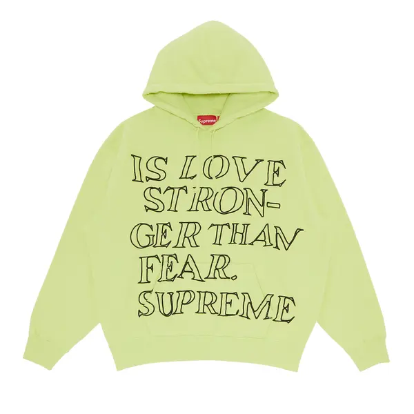 Supreme Stronger Than Fear Hooded Sweatshirt - Yellow