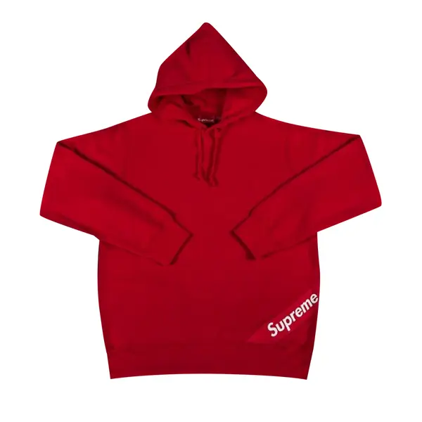 Supreme Corner Label Hooded Sweatshirt - Red