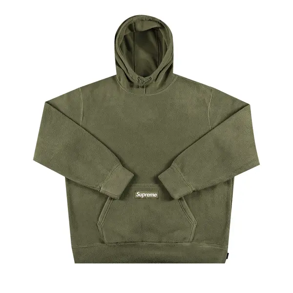 Supreme Polartec Hooded Sweatshirt 'light Olive - Green