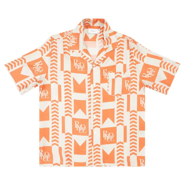 Rhude Grasse Button Up Shirt - Orange