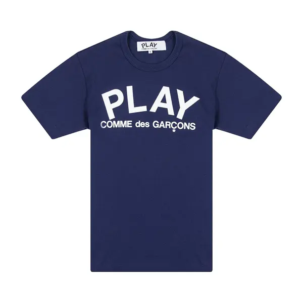 Play Comme Des Garcon Text T-shirt - Blue