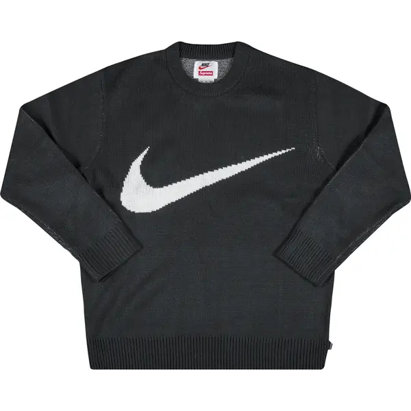 Supreme X Nike Swoosh Crewneck Sweater - Black