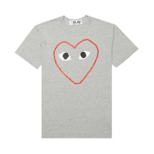 Play Comme Des Garcon Heart Outline T-shirt - Grey