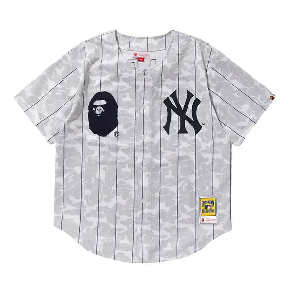 A BATHING APE X Mitchell & Ness Yankees Jersey - White